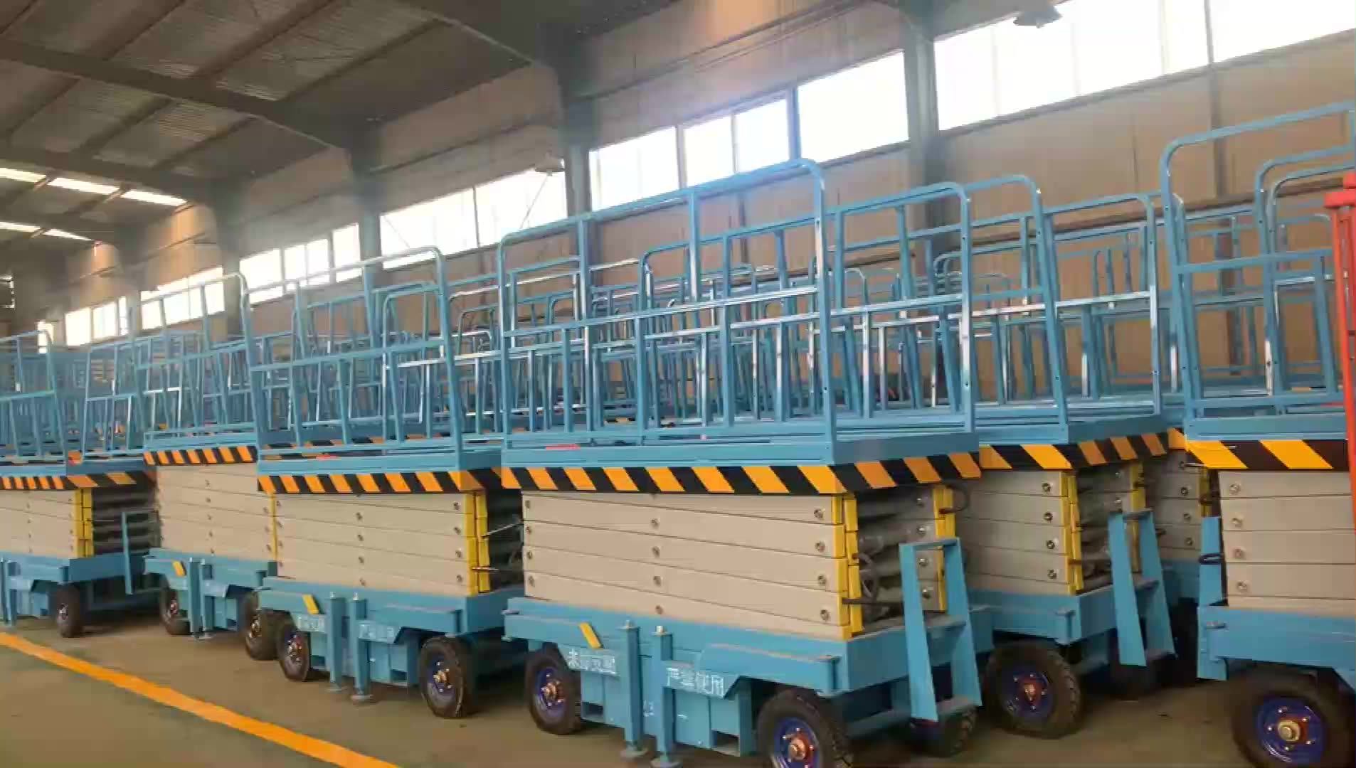 Terrain Scissor Lift With Forklift Hole 4 Wheels Construction Oriented ...