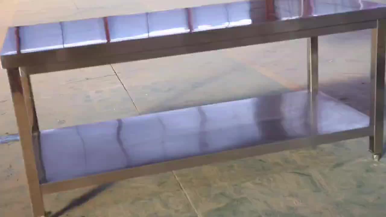 Assemble 2 Tier Stainless Steel Table Commercial Work Table Working ...