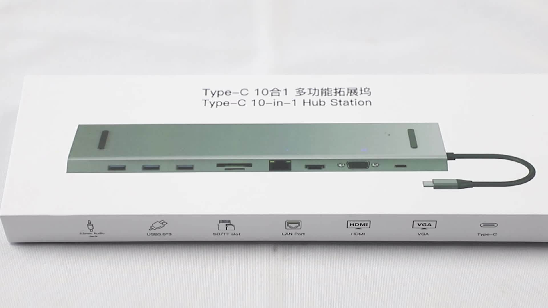 Blueendless Bs Hc101 Type C 10 In 1 Hub Expansion Dock Usb Hub 10 Port ...