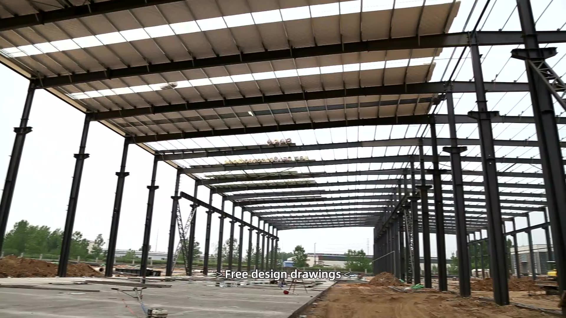 Quick Install Prefab Steel Structure Auto Workshop Shop Design Steel ...