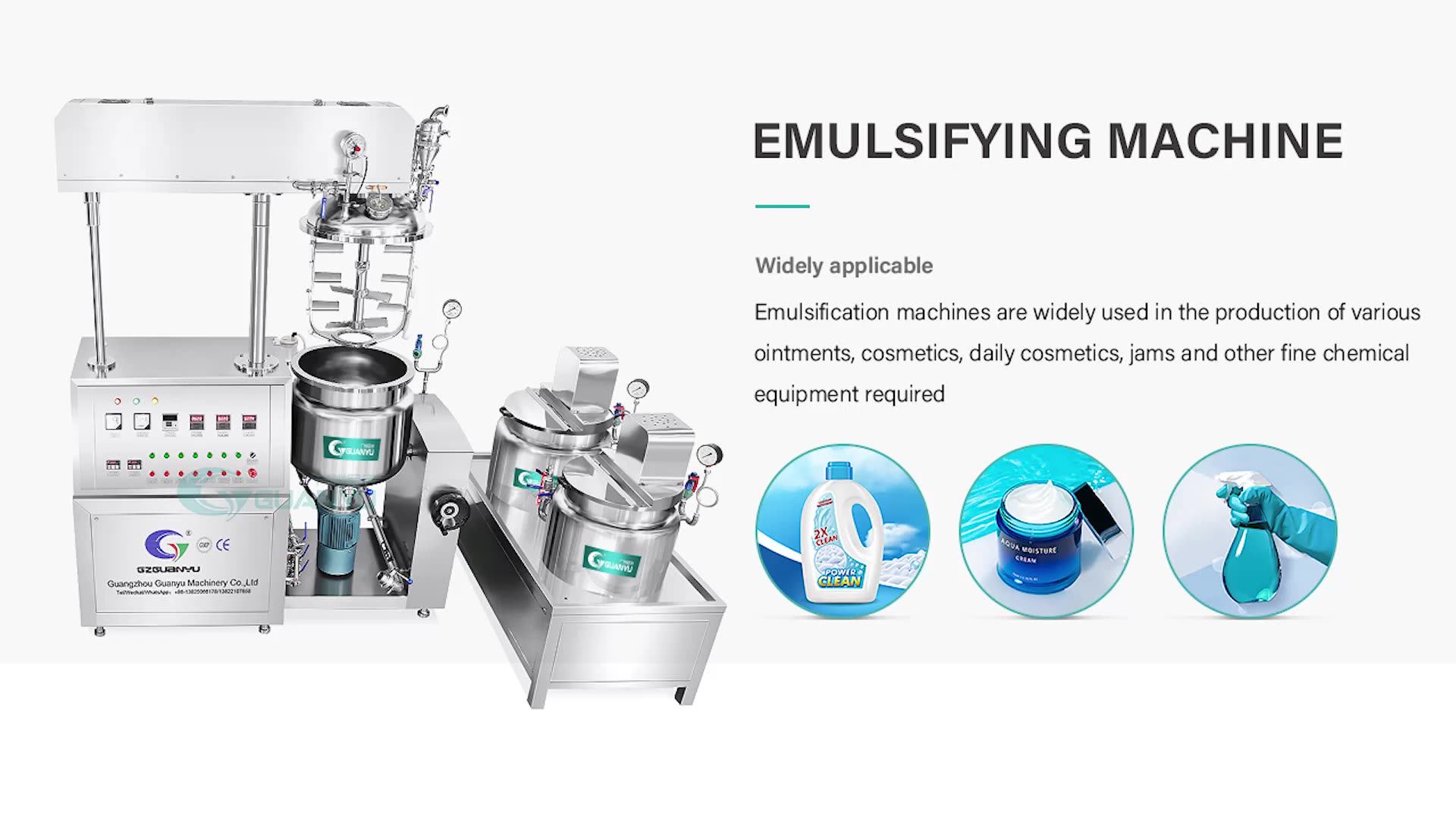 Guanyu 200l Hydraulic Lifting Ointment Making Machine Cosmetic Lotion ...