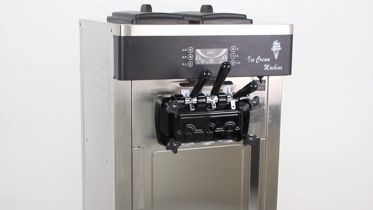 20-28l/h 3 Flavor Soft Ice Cream Maker Machine Commercial Soft Serve ...