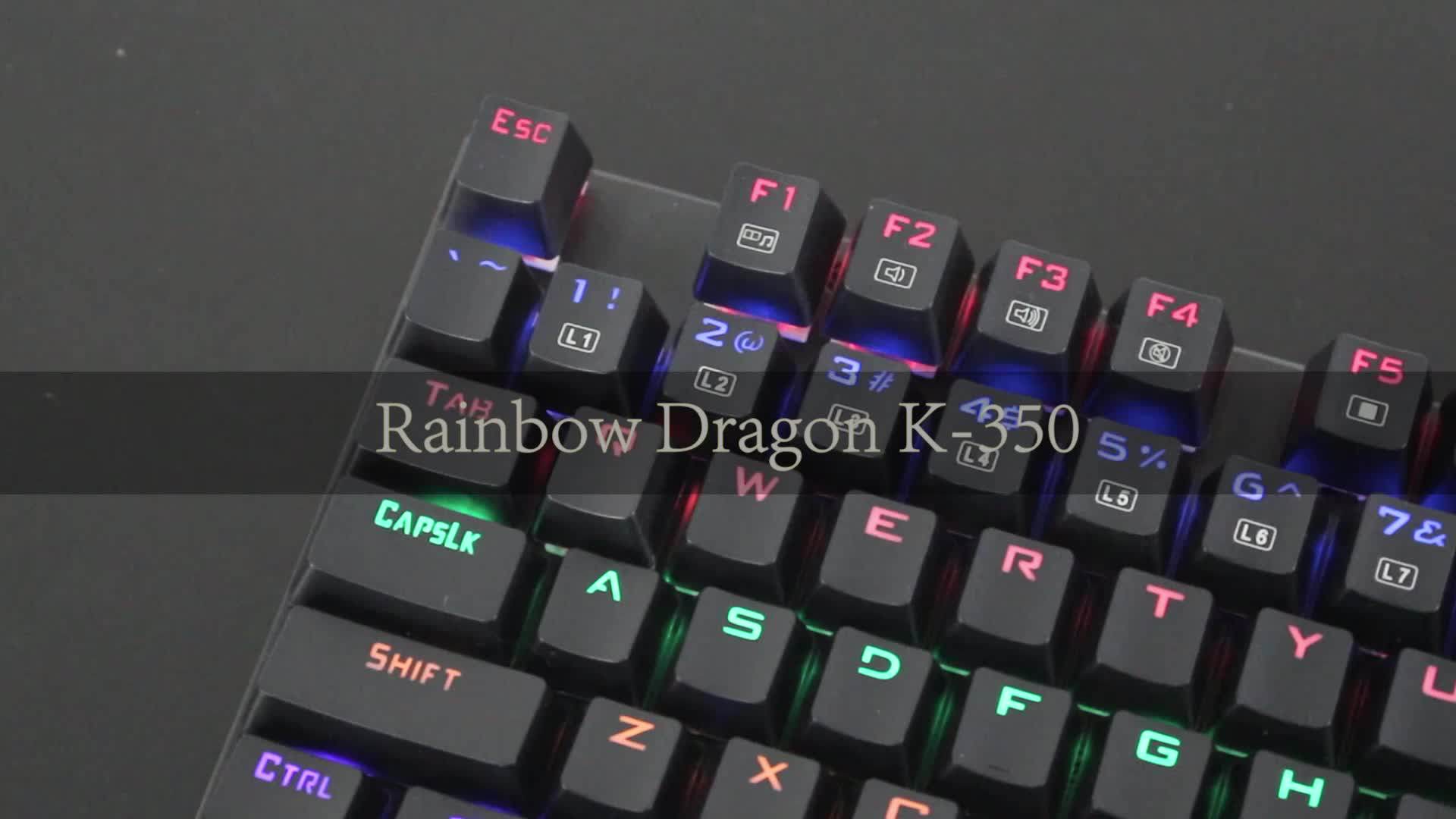 New Fashion Red Dragon Wired Colorful Backlit Mechanical Klavye - Buy ...