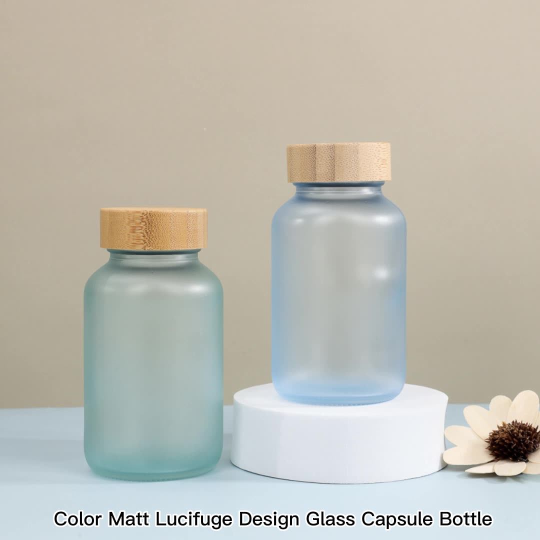 Wholesale Wide Mouth Frost Glass Capsule Glass Bottle Frosted Glass ...