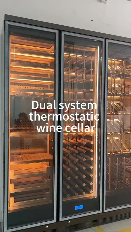Customized Constant Temperature And Humidity System Champaign Gold Wine ...