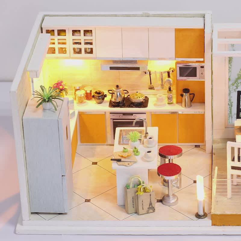 Morden House Toy Diy Miniature Dollhouse Diy Kit+doll House Diy Toys 3d ...