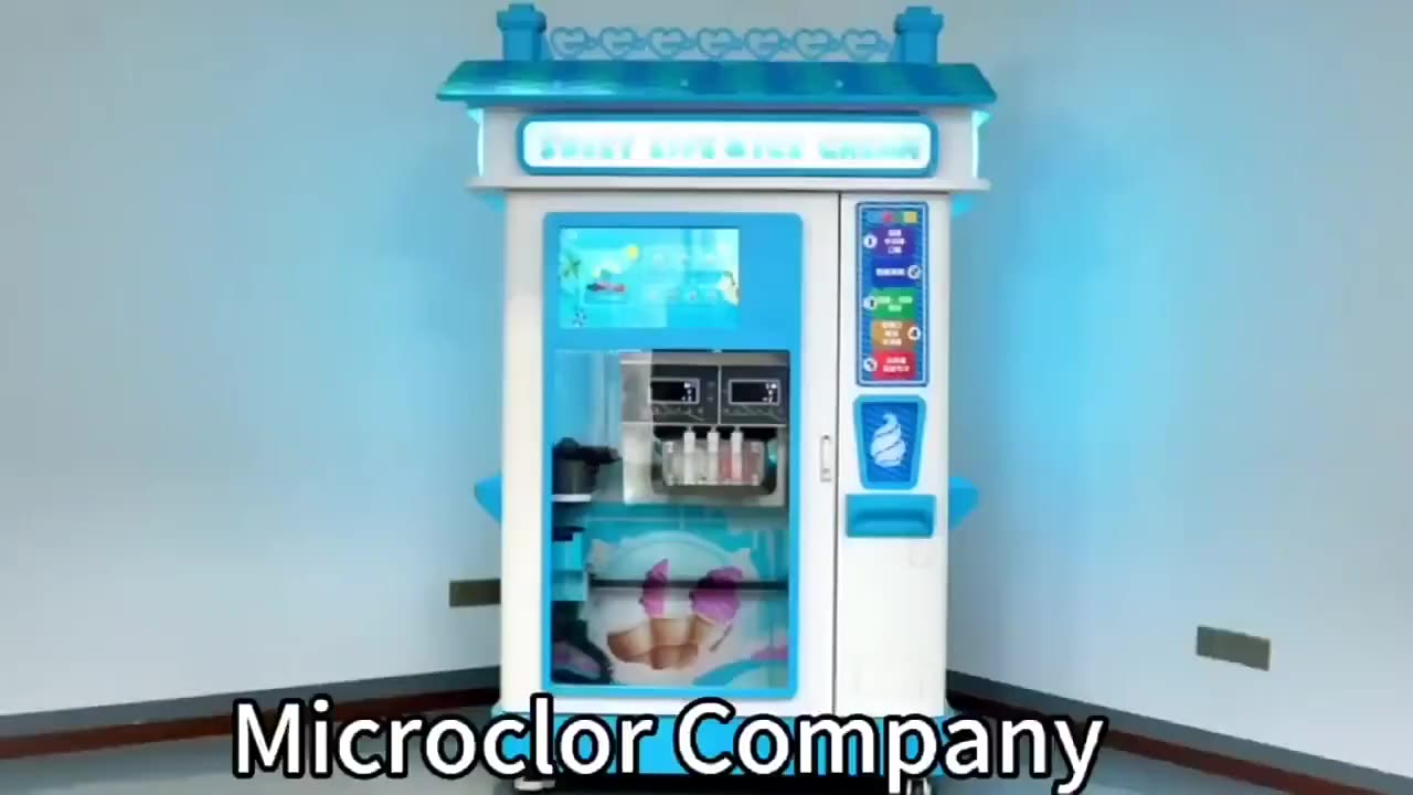 Super-smart Full Automatic Ice Cream Vending Machine With Multi-flavors Guangzhou Commercial Ice ...