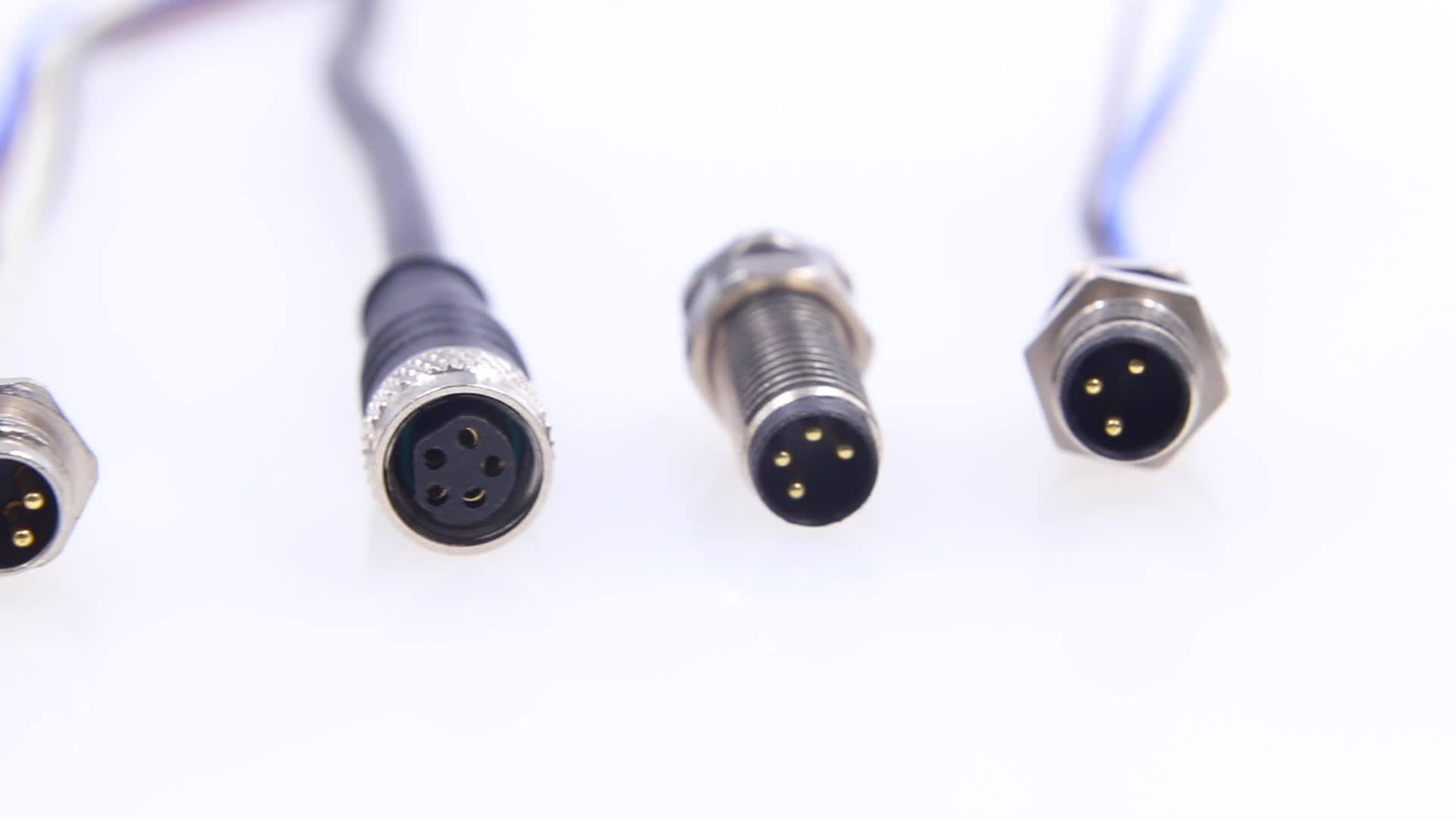 M12 Micro Usb Waterproof Pcb Mount Electrical Wire Connector - Buy Wire ...