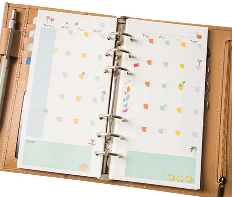 A5 Weekly Monthly Dot Grid Blank Line Planner Refill - 6 Holes Ring ...