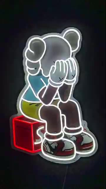 Kaws Crying Led Neon Sign Neon Sign Custom Home Decor Gift Neon Light ...