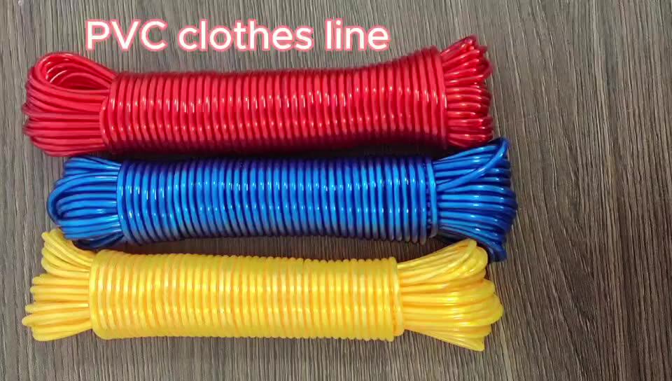 Customized Plastic Clothes Line With Steel Wires Core Washing And ...