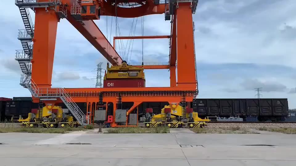 Large Span Rail Mounted Container Handling Gantry Cranes With Limit ...