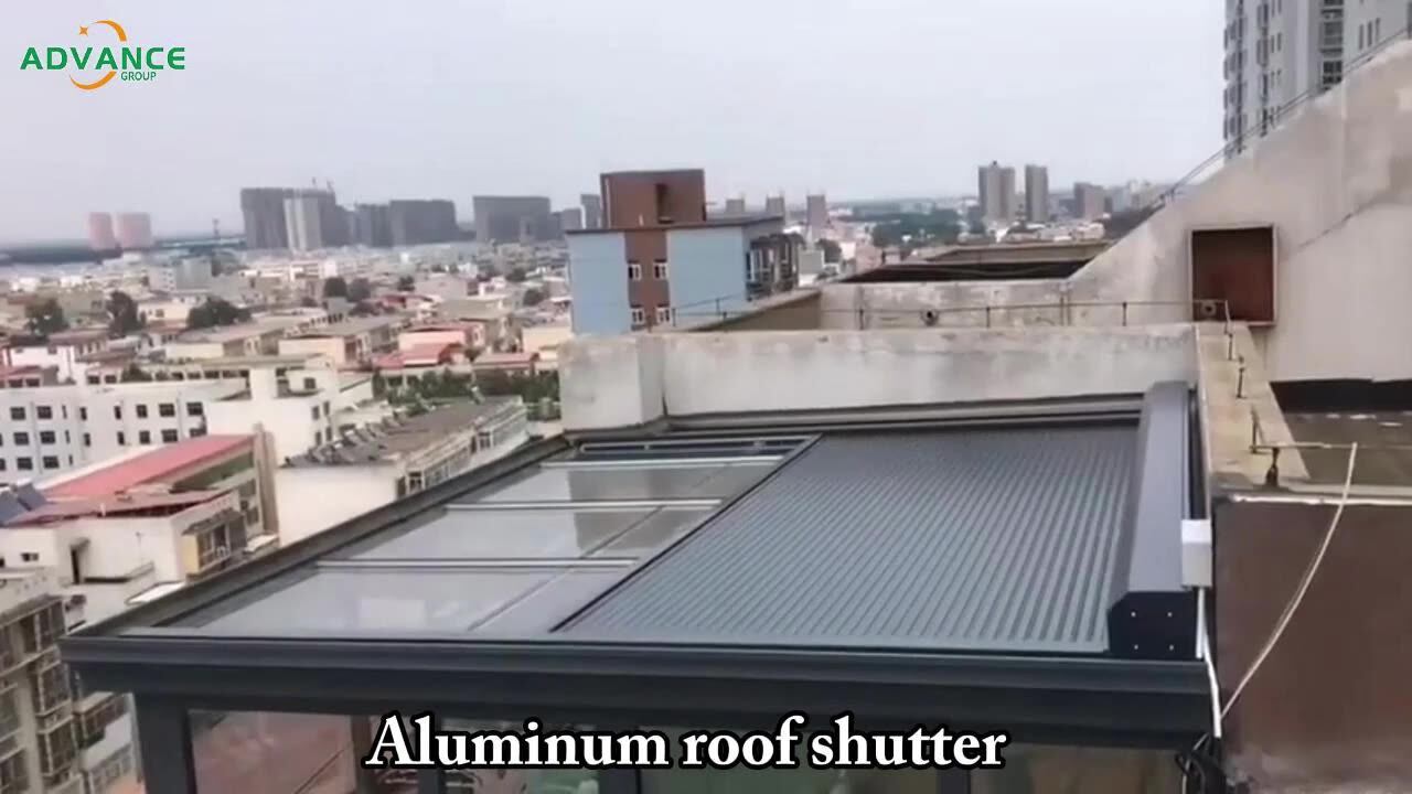 Automatic Motorized Aluminum Horizontal Roof Mounted Roller Shutter For Sun Room Swimming Pool ...