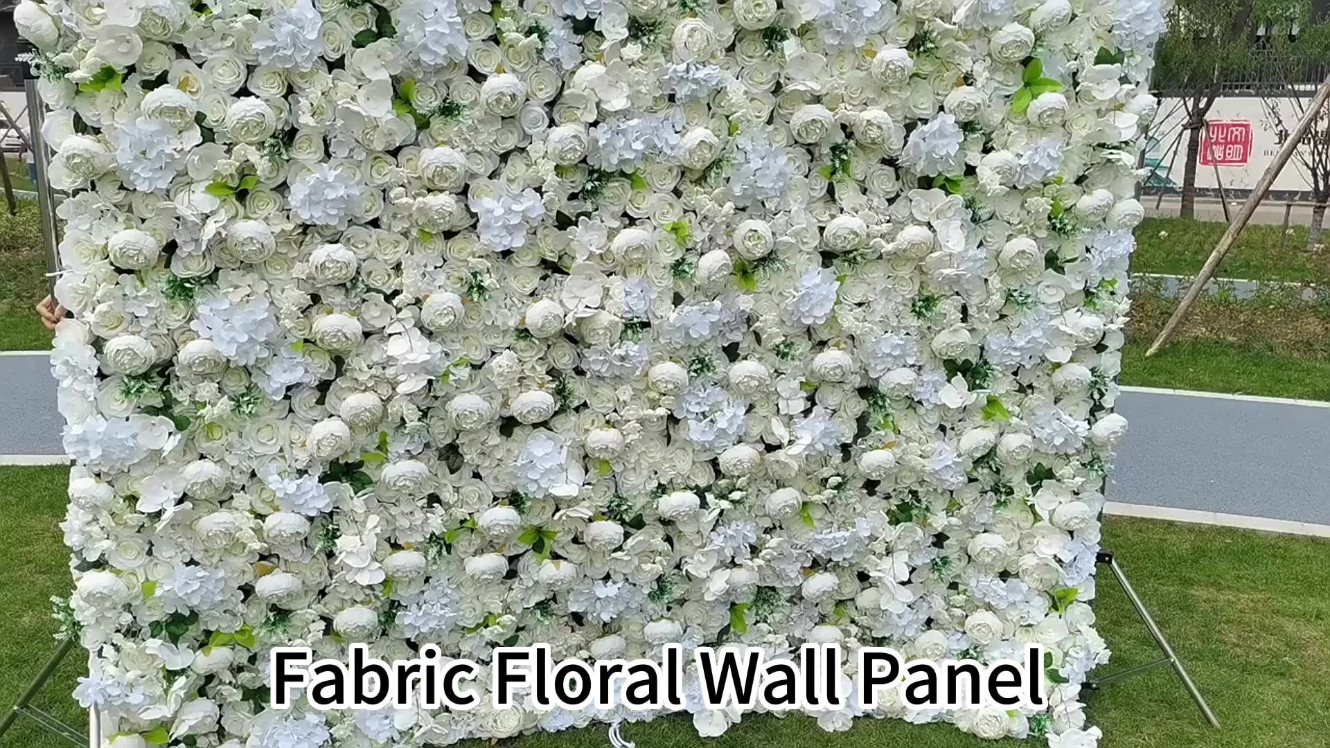 Custom 5d Flower Wall Backdrop Roll Up White Flower Wall Panel Backdrop ...