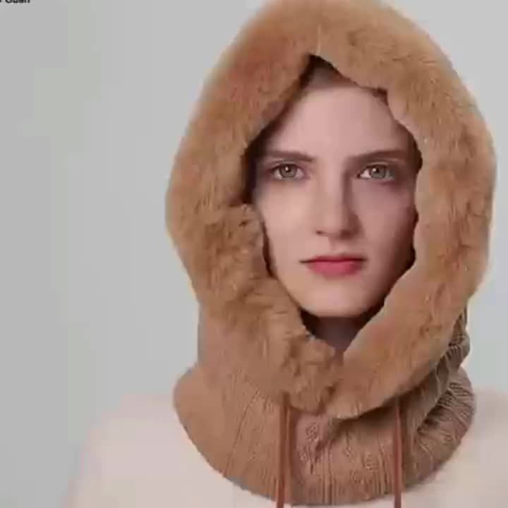 Women Winter Infinity Scarf Hat Set Fleece Lined Knitted Neck Warmer ...