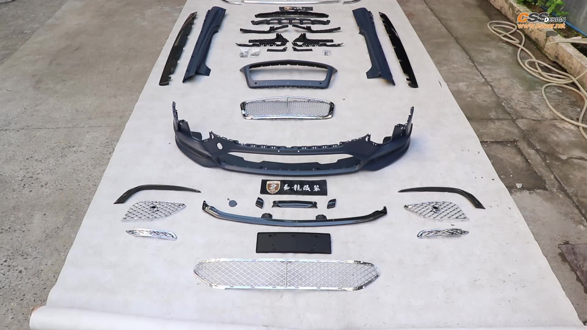 Half Carbon Fiber Front Bumper Grill Frame Side Skirt Fenders Rear ...