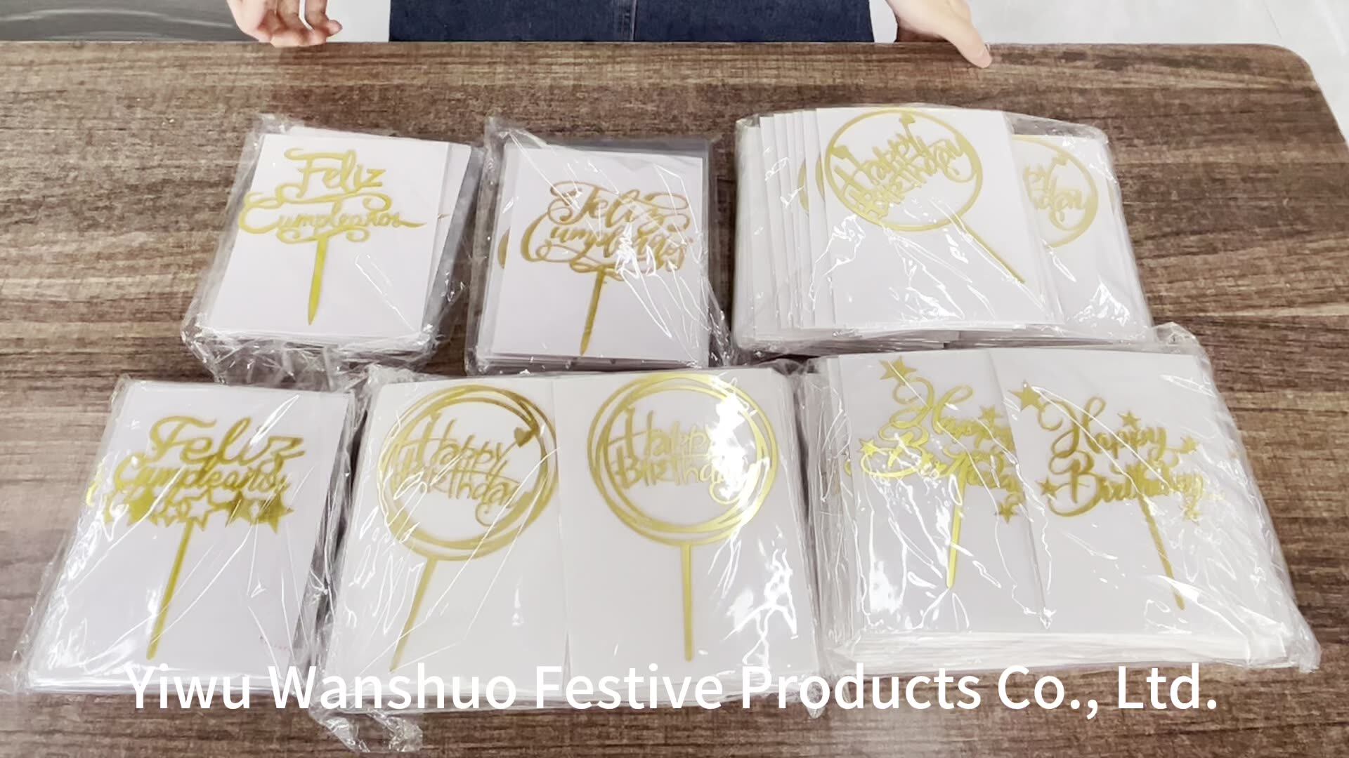 Wholesale Spanish Feliz Cumpleanos Happy Birthday Acrylic Cake Toppers ...