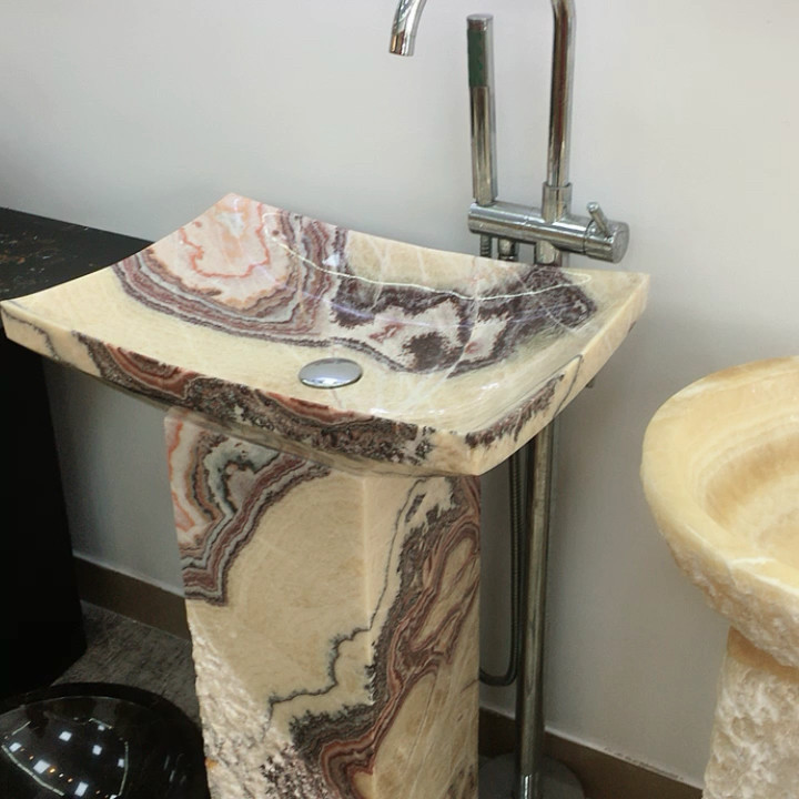 Luxury Stone Freestanding Pedestal Hand Washing Basin - Buy Stone ...