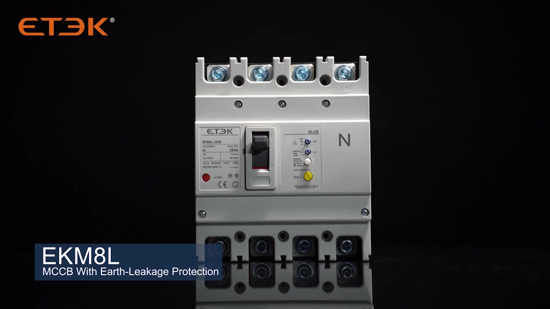 Etek 4p 3p32a 40a 50a 63a 30-500ma 25ka Electronic Type Earth-leakage ...