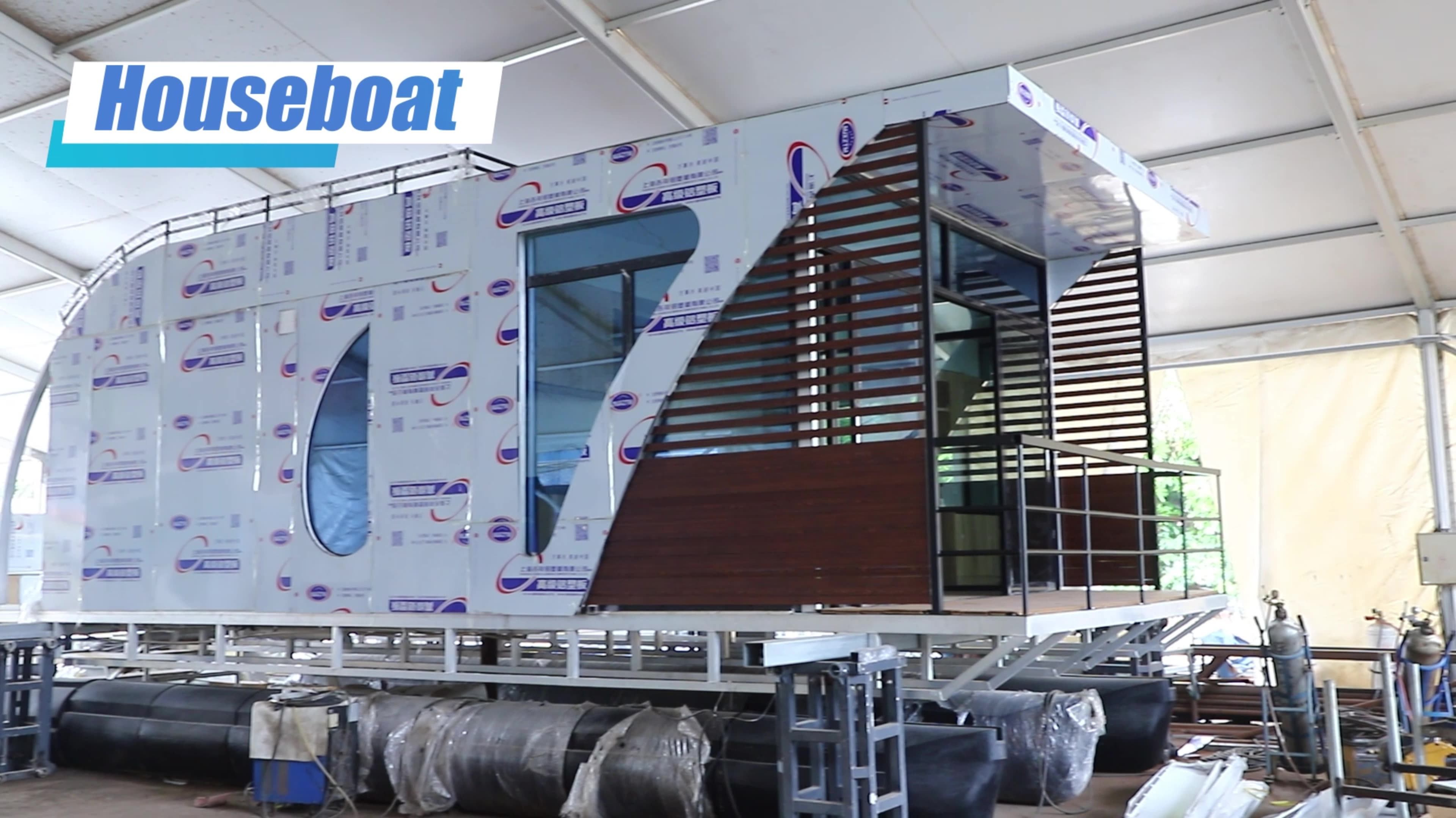 Modern Boathouse Modular Prefabricated Hotel Tiny Small House Boat ...