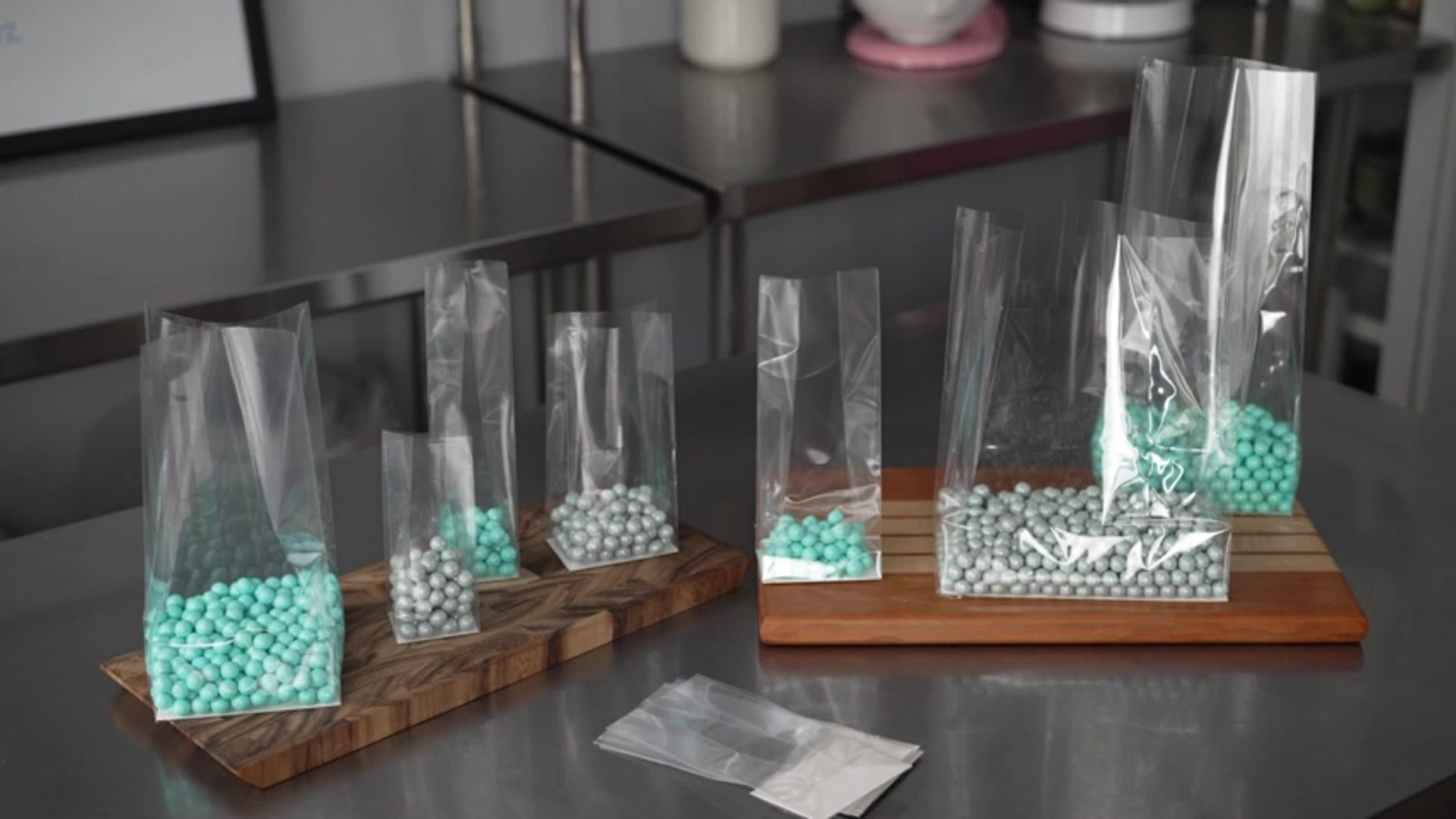 Wholesale Custom Size Clear Transparent Bopp Gusseted Flat Bottom Cello ...