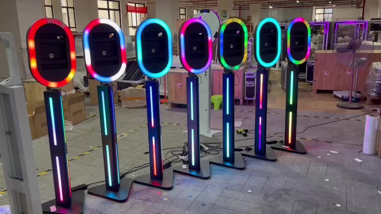 New Arrival Oval Ipad Photo Booth Portable Dslr Selfie Booth Rgb Light ...