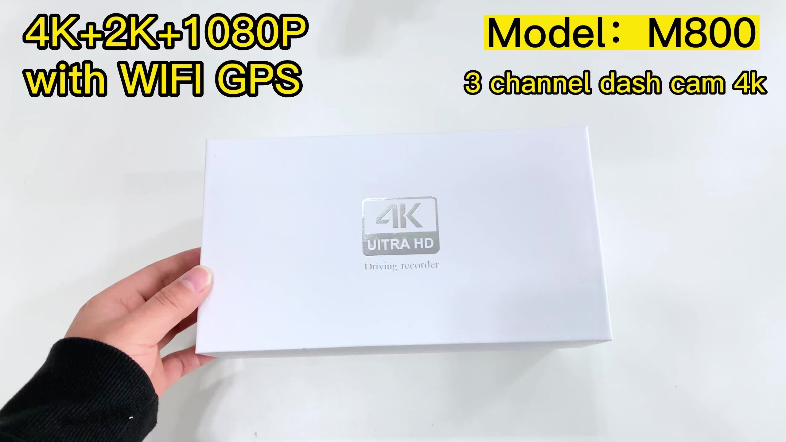 M800 New 4k Dashcam Car Dvr 4k Dash Cam 3 Lens With App Wifi Gps Hd 4k ...