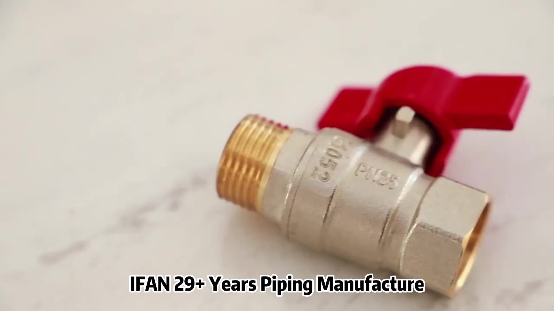 Ifan Factory Price 1/2" 3/4" Size 57-3 Brass Ball Valve Double Color ...