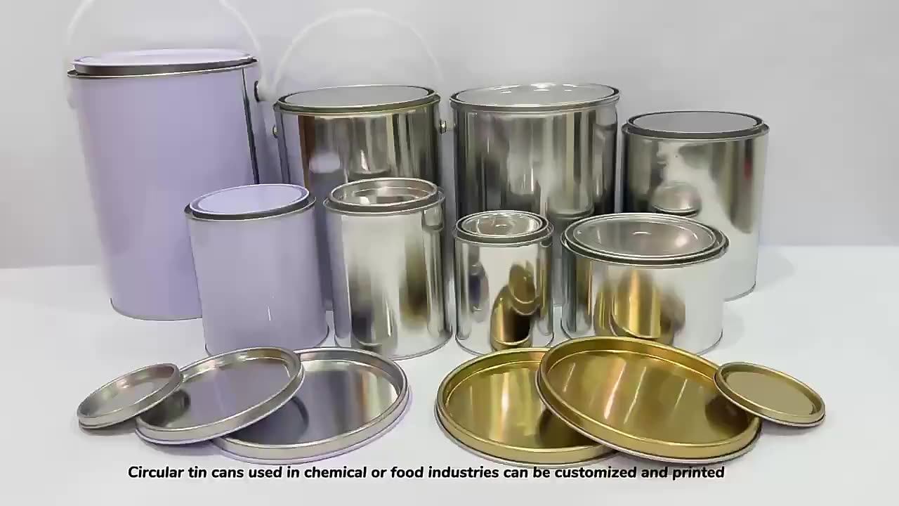 Reusable 1l Cylindrical Metal Cans For Food Butter Drinks Tea Paint ...