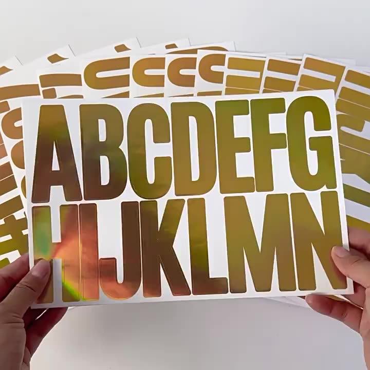 Customized 2/3inch Metallic Gold Letter 3d Logo Stickers Hologram Self ...