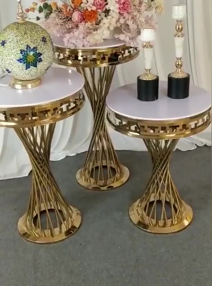 2022 Gold Metal Pedestals Baby Shower Decor Flower Cake Display Table ...