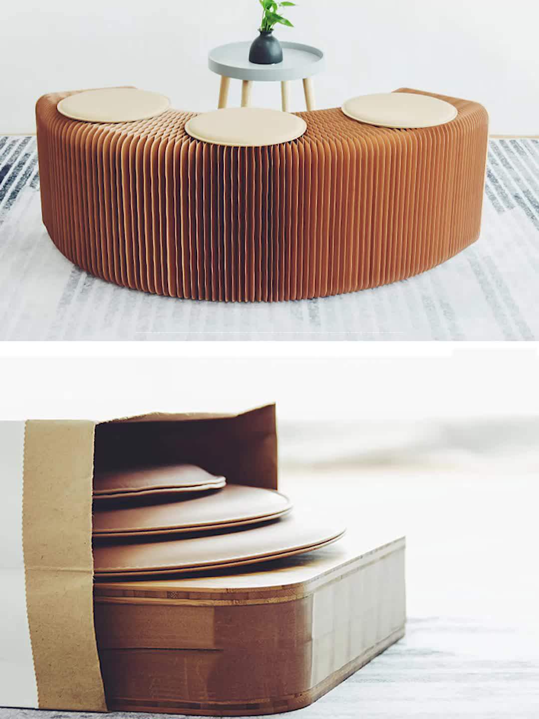 Ihpaper Honeycomb Paper Furniture Folding Paper Bench 3 Seats Long ...