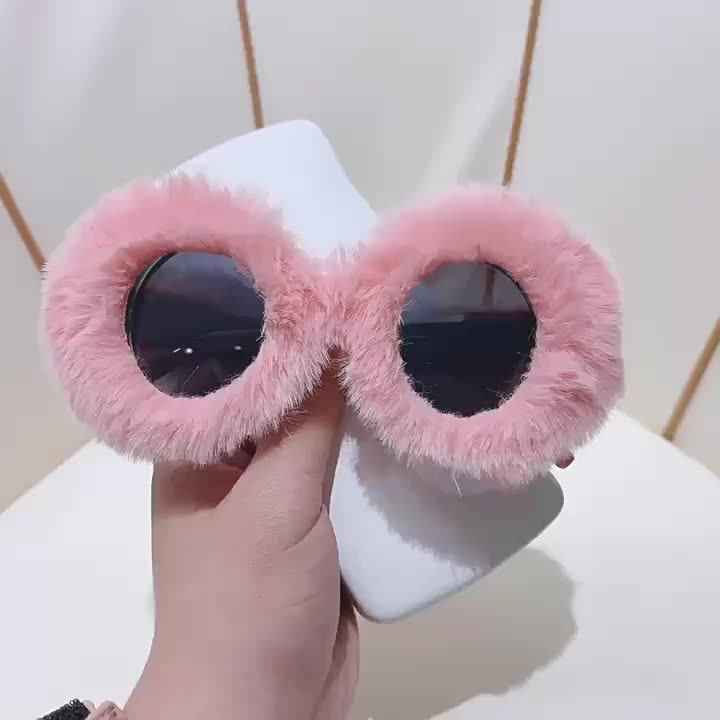 Dl Glasses 2024 Retro Glasses Round Fuzzy Frame Eyewear All-match ...