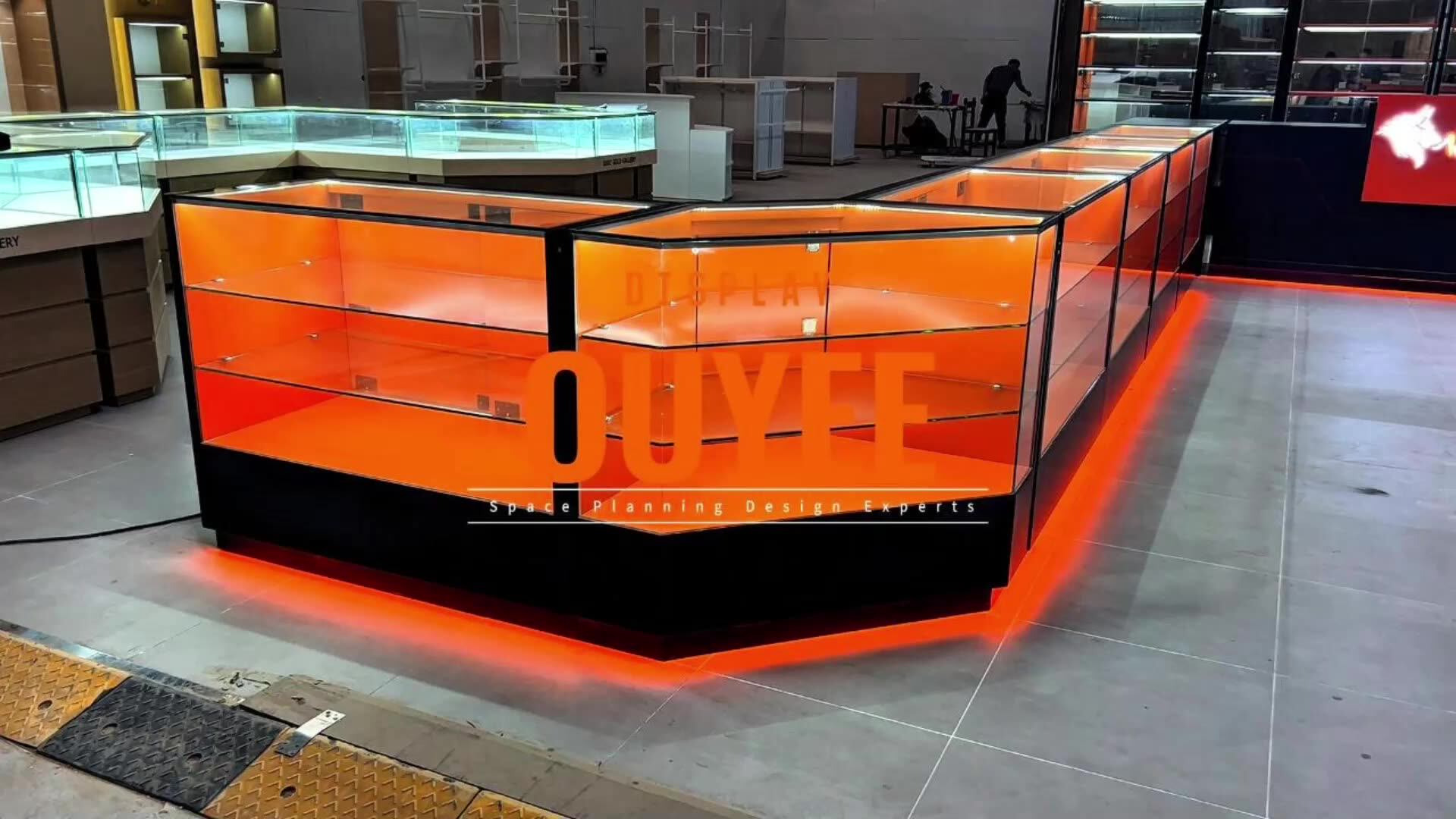 Unique Countertop Displays Round Glass Table Cabinet Smoke Shop Display ...