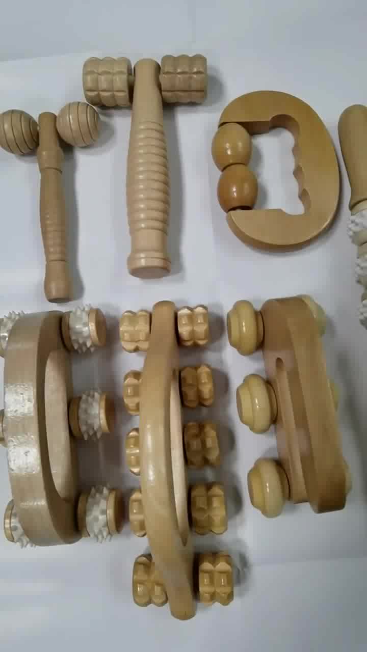 Multi-function Hand Held Wooden Roller Massager Whole Body Wood Therapy ...