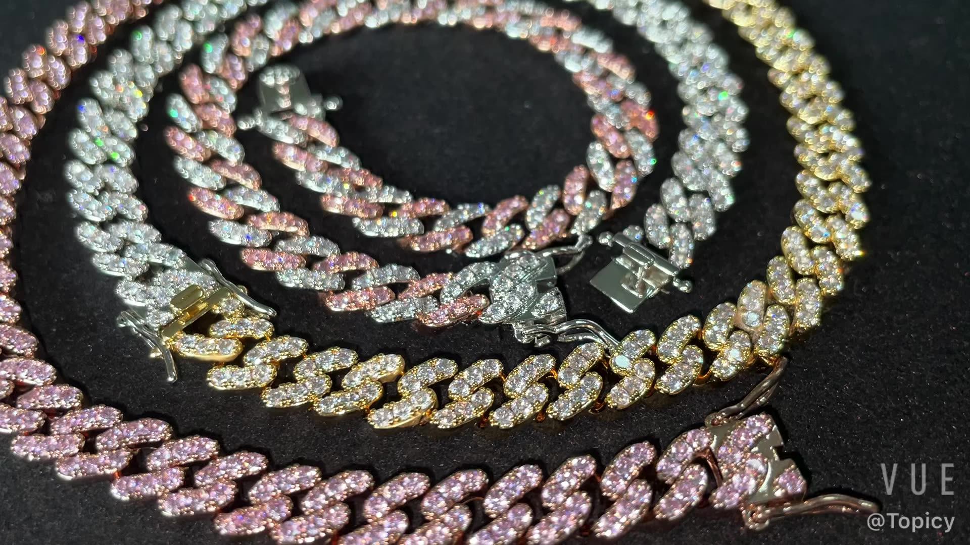 Miami Hip Hop Jewelry 2020 Rose Gold Color Sterling Silver Iced Out ...