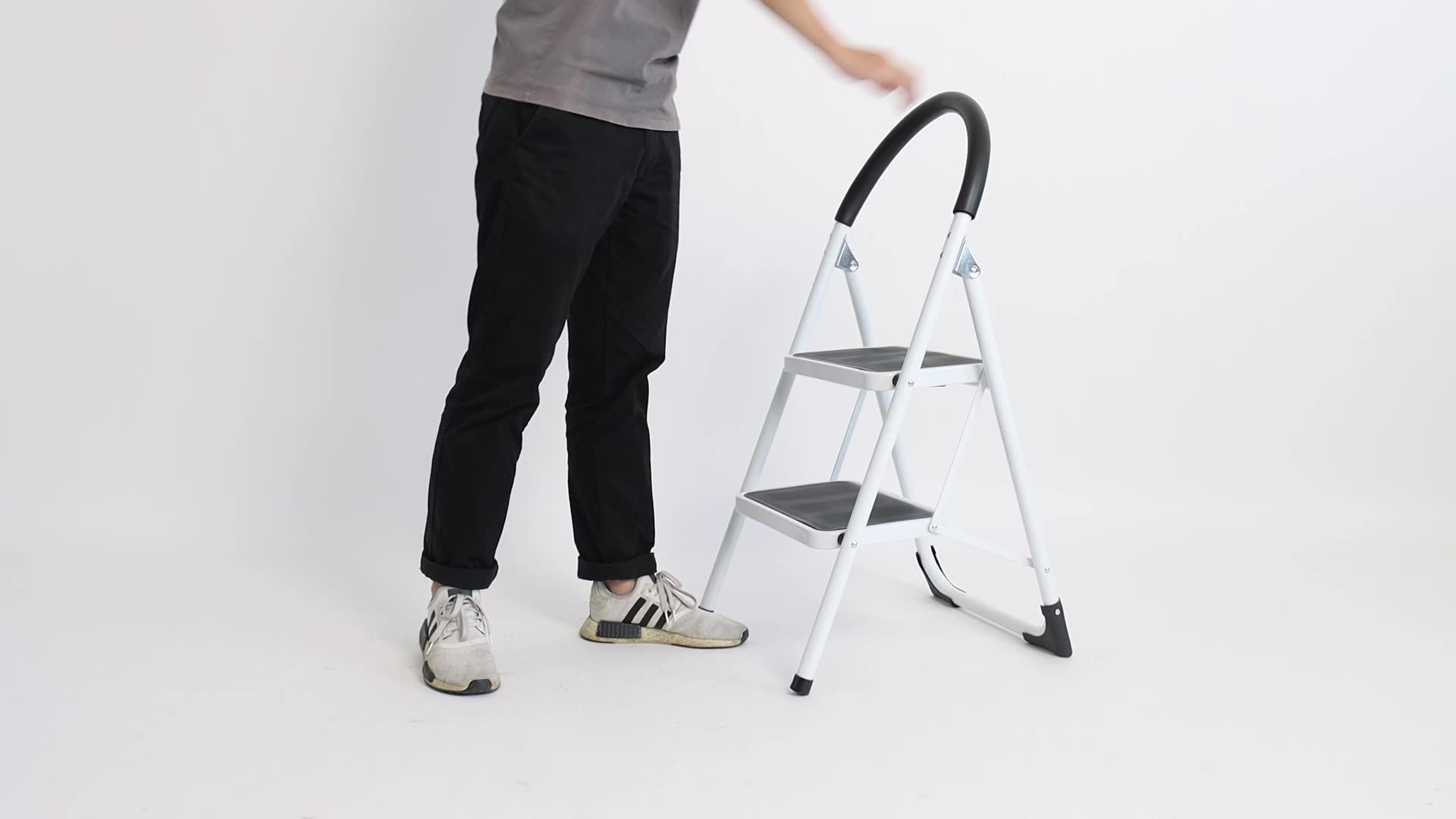 Cheap Price 3 Step Plastic Ladders Home Use Folding Chair Ladder Steel ...