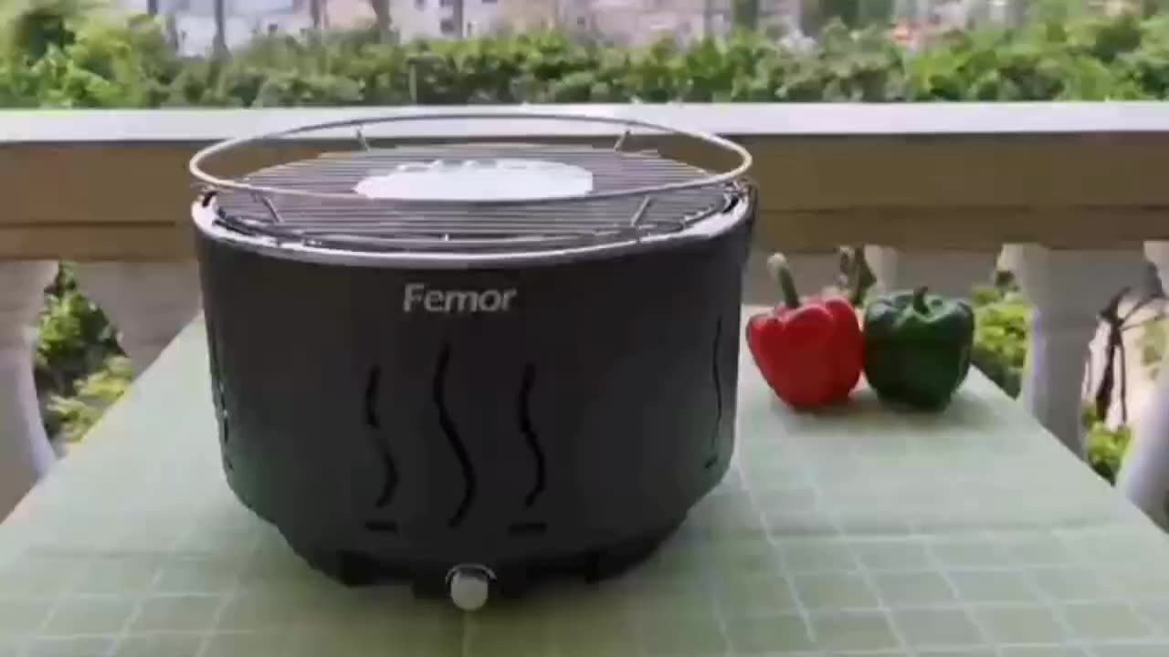 Chinese Round Outdoor Portable Charcoal Bbq Grill Durable Smokeless ...