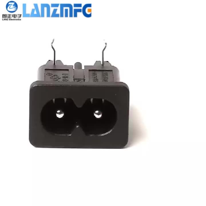 C8 Power Socket Iec 60320 C8 2 Pin Pcb Mount 110v Male Plug Inlet Ac ...