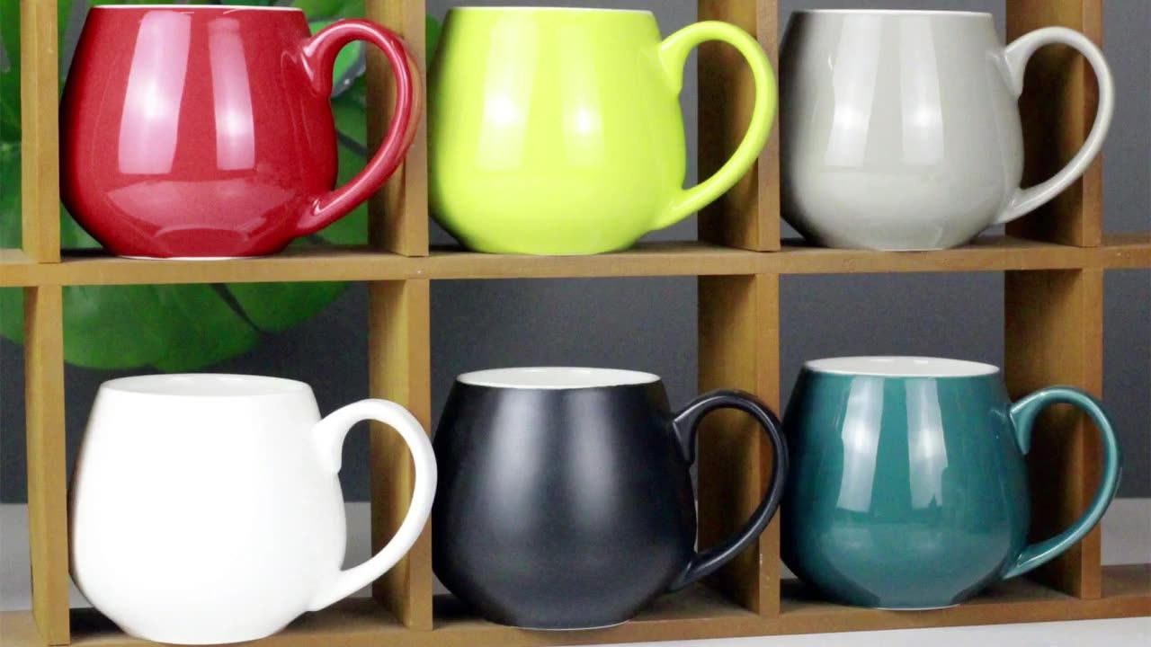 White Egg Shape Mug Ceramic Coffee Round Mug Porcelain Cup For Custom ...