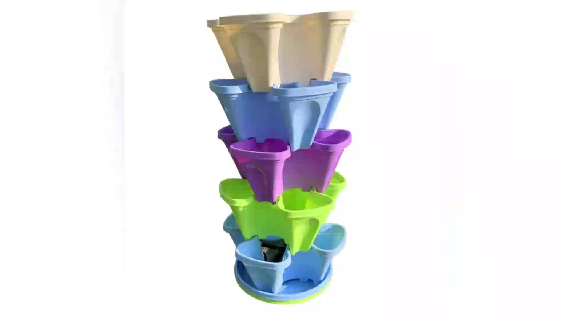 Hydroponic Stackable Tower Hydroponics Garden Vertical Flower Pot - Buy ...