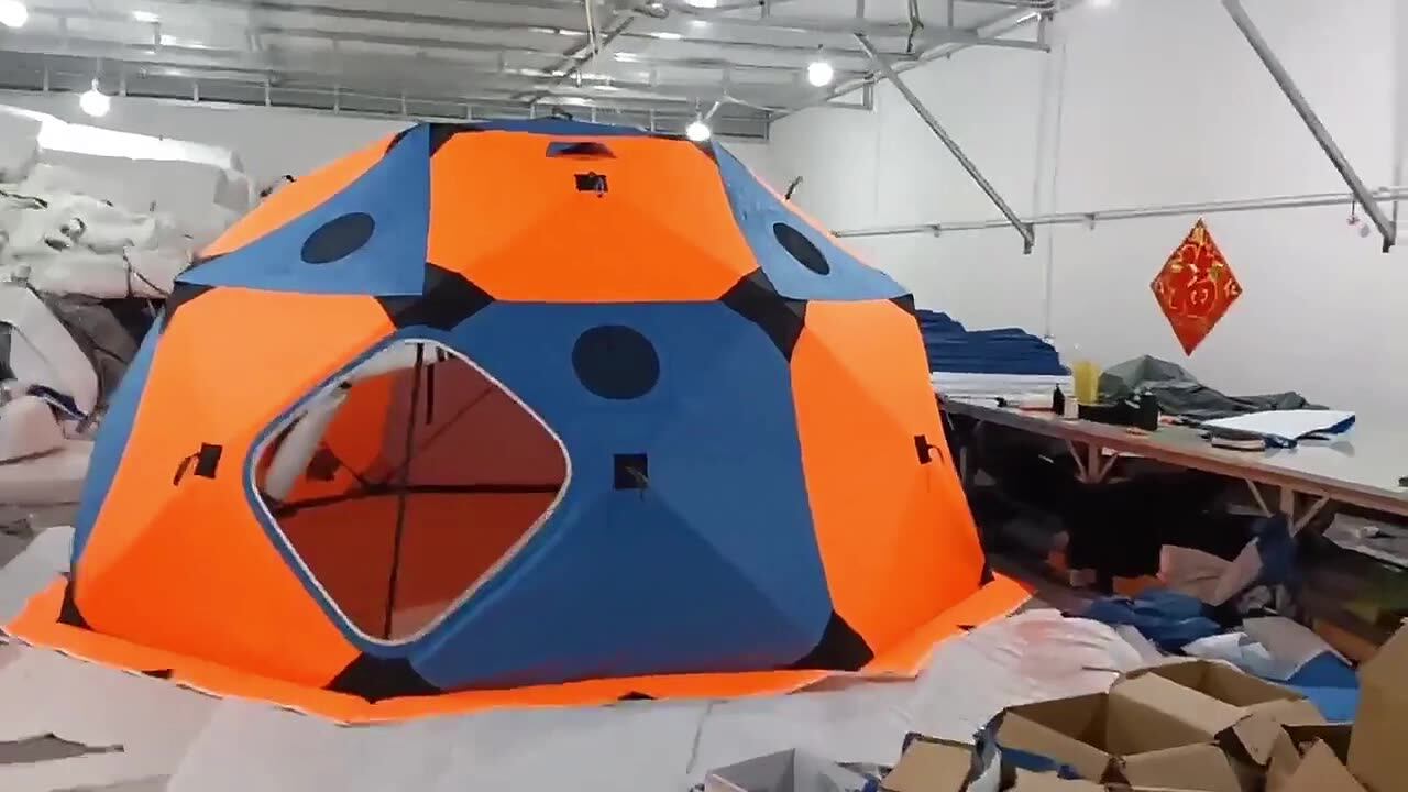Outdoor Hiking Insulated Octagon Ice Fishing Dome Tent Spherical Winter Big Camping Multi-person ...