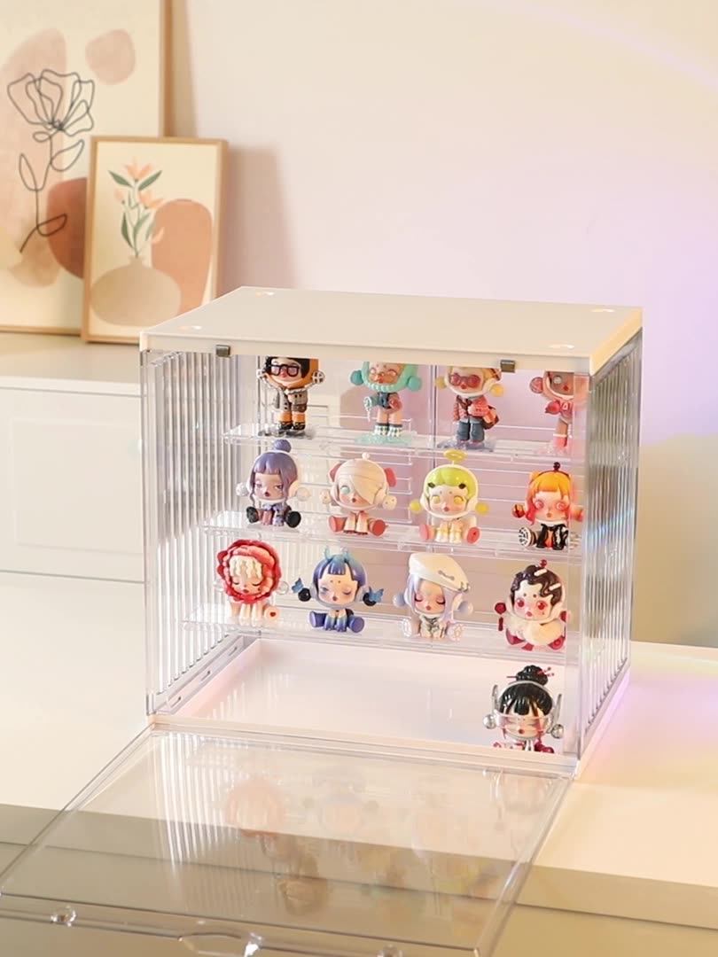 Shimoyama Clear/white Dustproof Stand Toy Organiser Blind Box Display ...