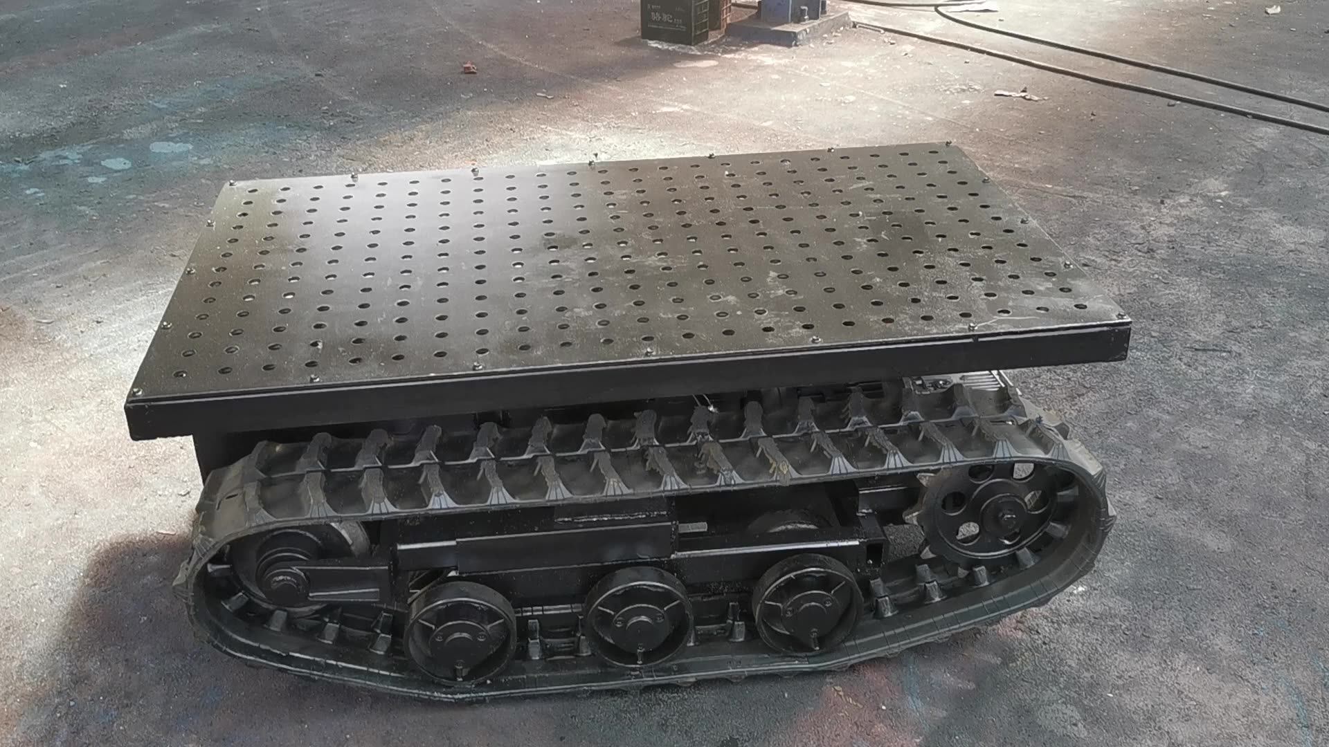 Electric Rubber Track Chassis Platform Tracked Undercarriage Chassis ...