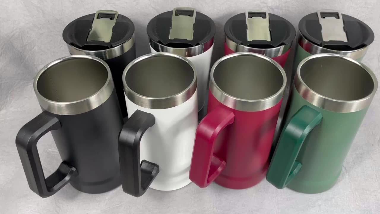 Latest Powder Coating 709ml Glass Beer Mugs Double Wall Insulated Wine ...