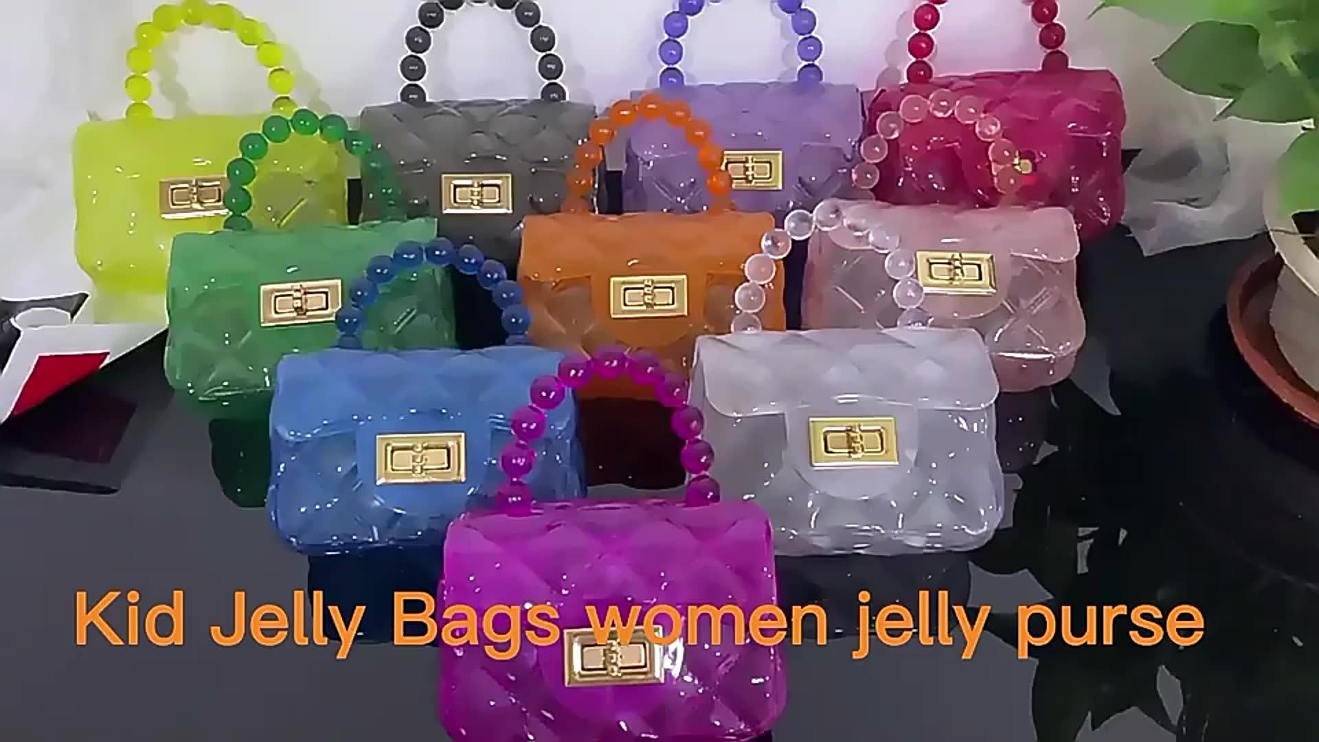 Fashion Candy Color Kids Jelly Purse And Handbags Pearl Handle Bag ...