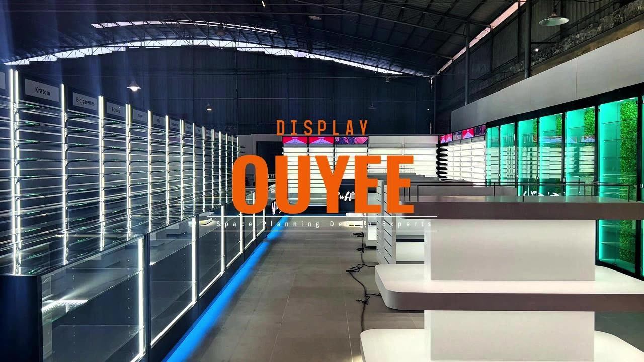 Factory Manufacturing Shop Counter Display Glass Wall Display Cigarette ...