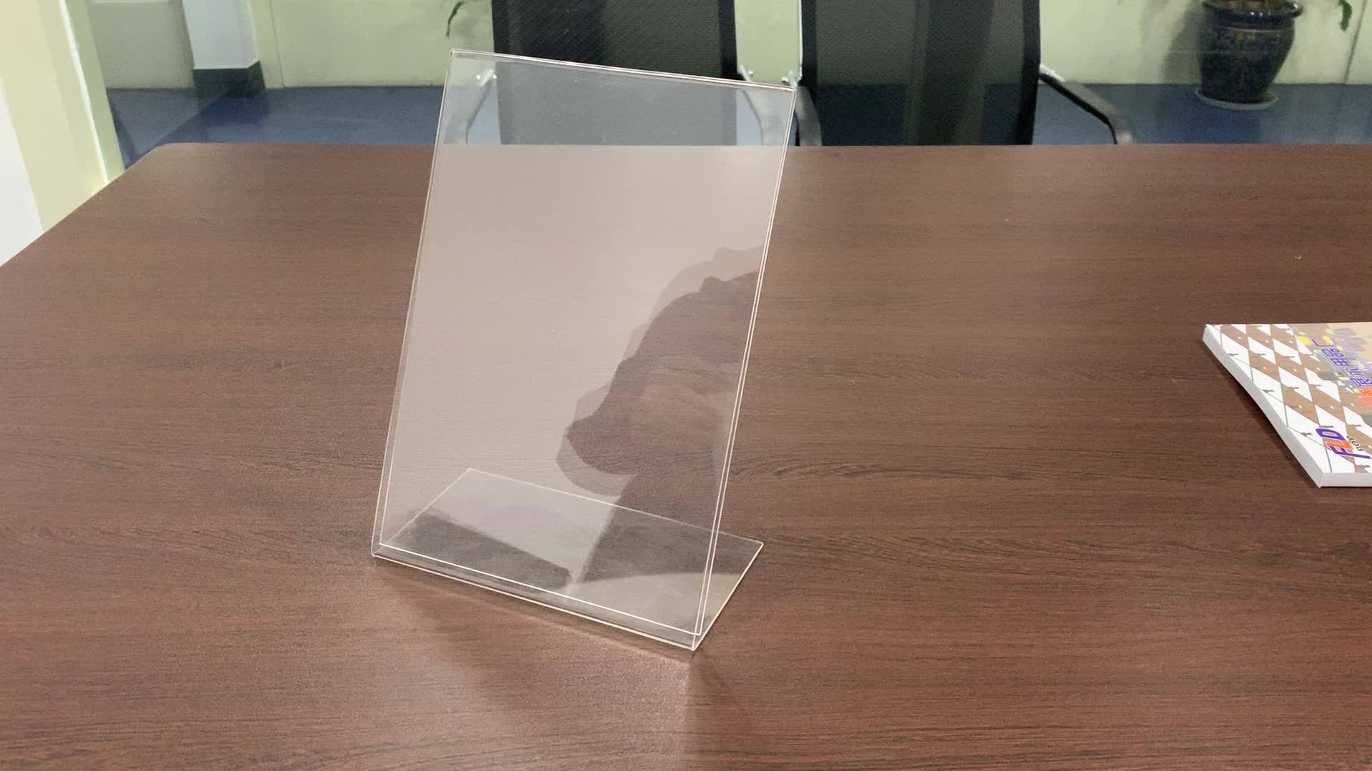 L Shape Acryl Sign Tag Holder Display Stand Clear A3 A4 A5 Acrylic Menu ...