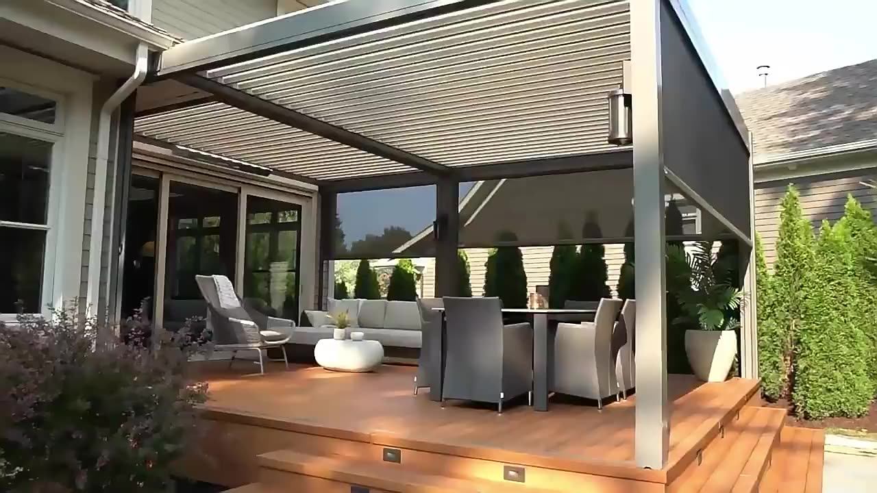 Multi-function Automatic Gazebo Garden Arches Aluminum Bioclimatic ...