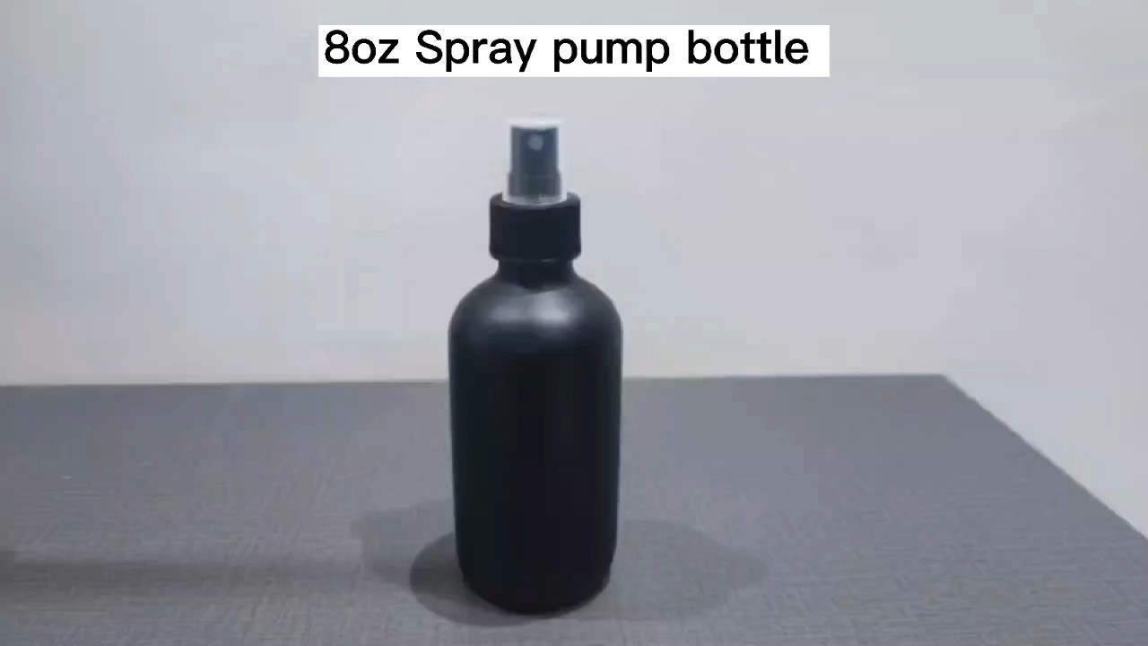 4 Ounce 100ml Matte Black Glass Spray Bottle With Black Fine Mist ...